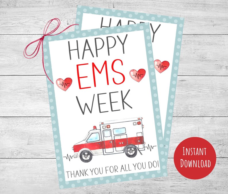 EMS Week Gift Tag, First Responder Gift, Happy Emergency Medical ...