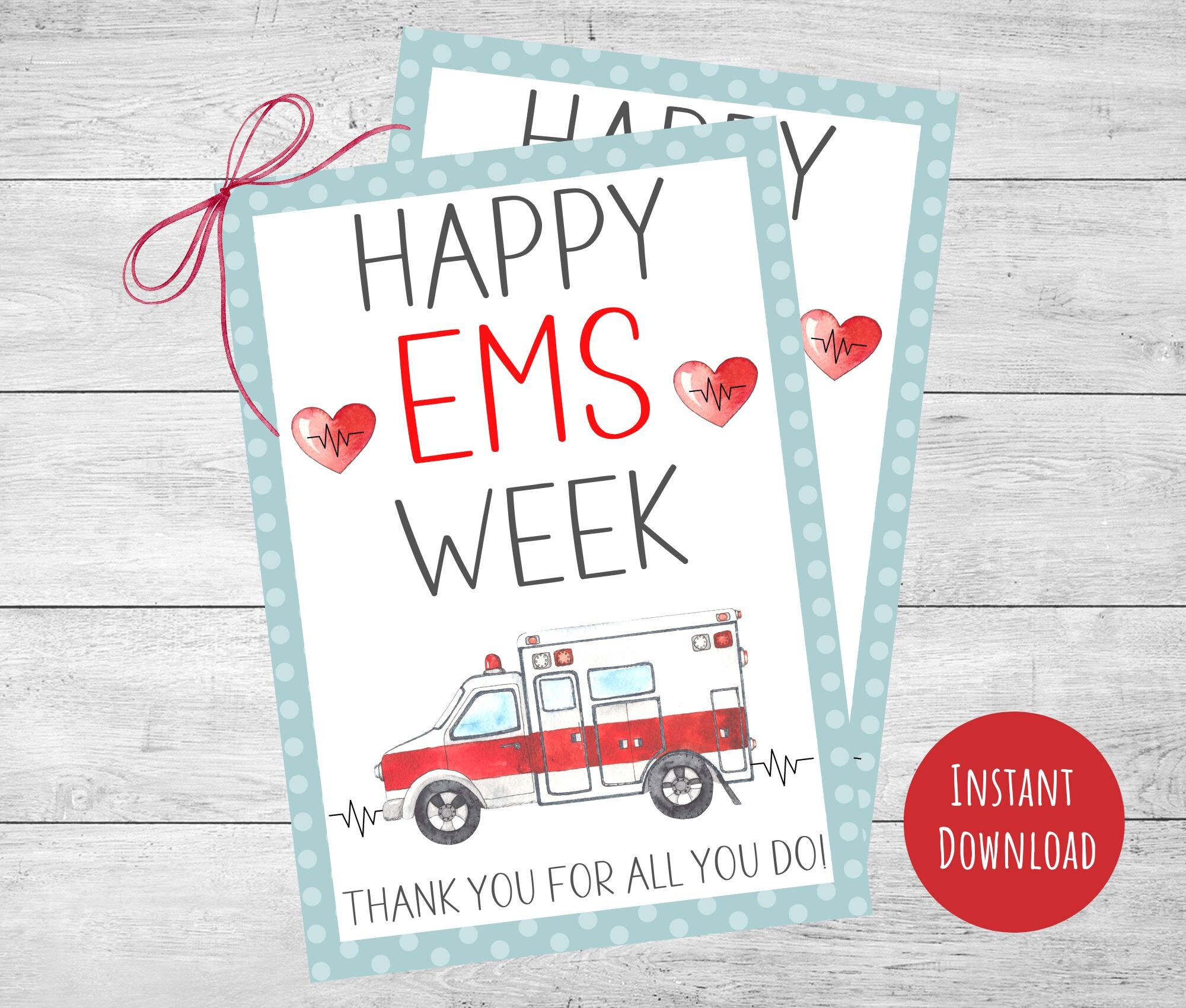 EMS Week Gift Tag, Happy Emergency Medical Services Week, EMT Appreciation, Gift for Paramedics ...
