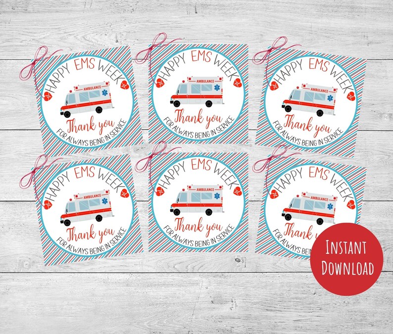 EMS Week Gift Tag Happy Emergency Medical Services Week EMT - Etsy