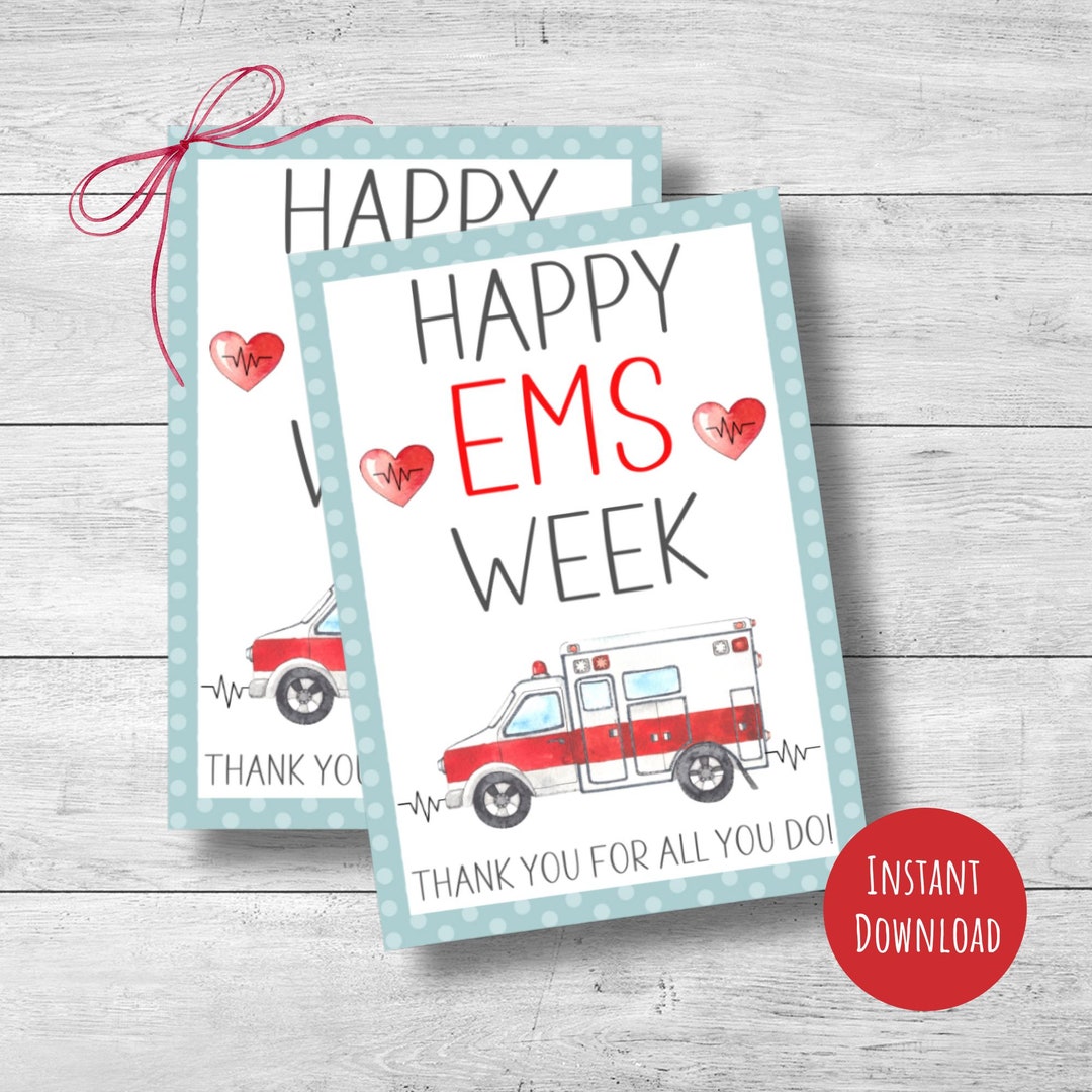 EMS Week Gift Tag, Happy Emergency Medical Services Week, EMT ...