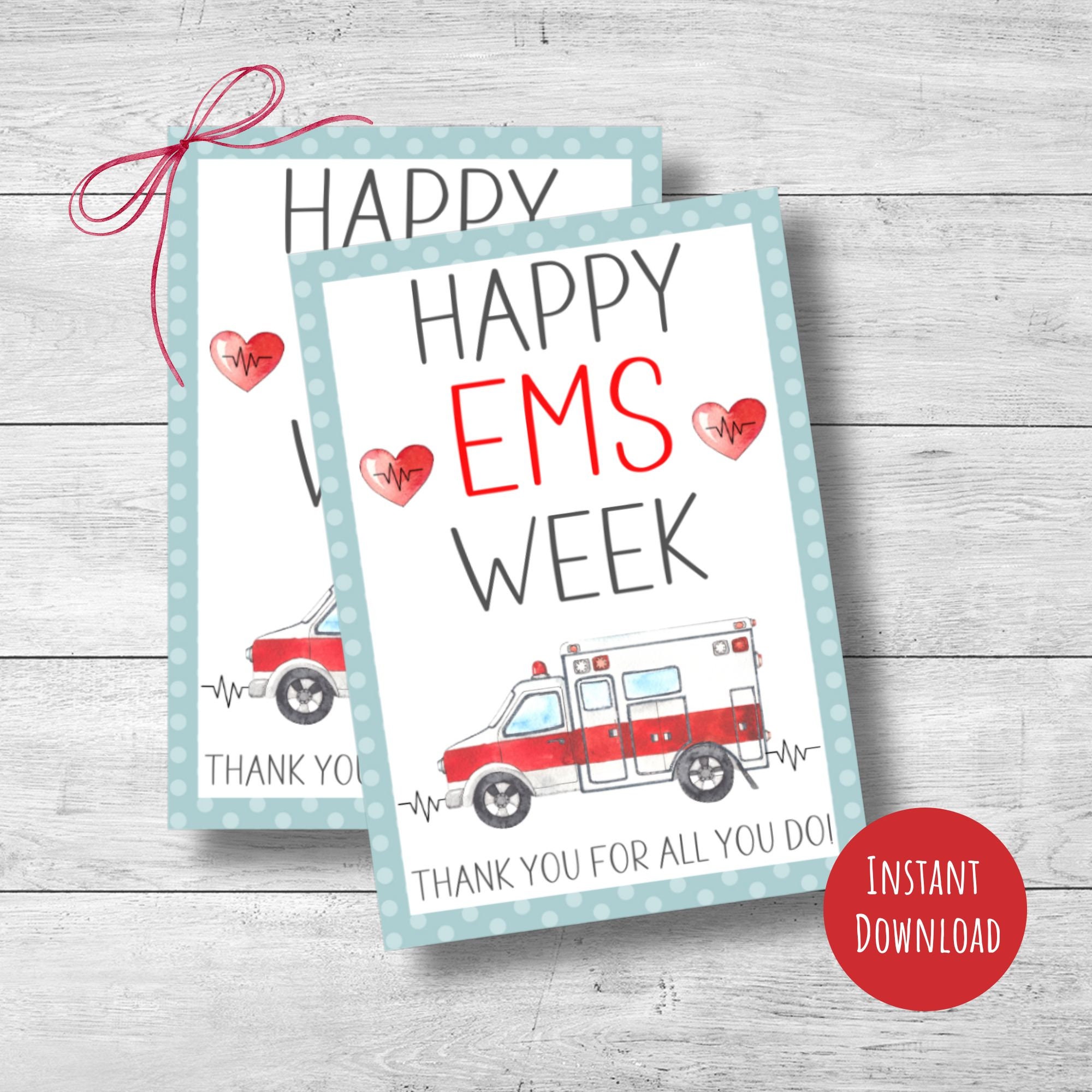 EMS Week Gift Tag, Happy Emergency Medical Services Week, EMT ...
