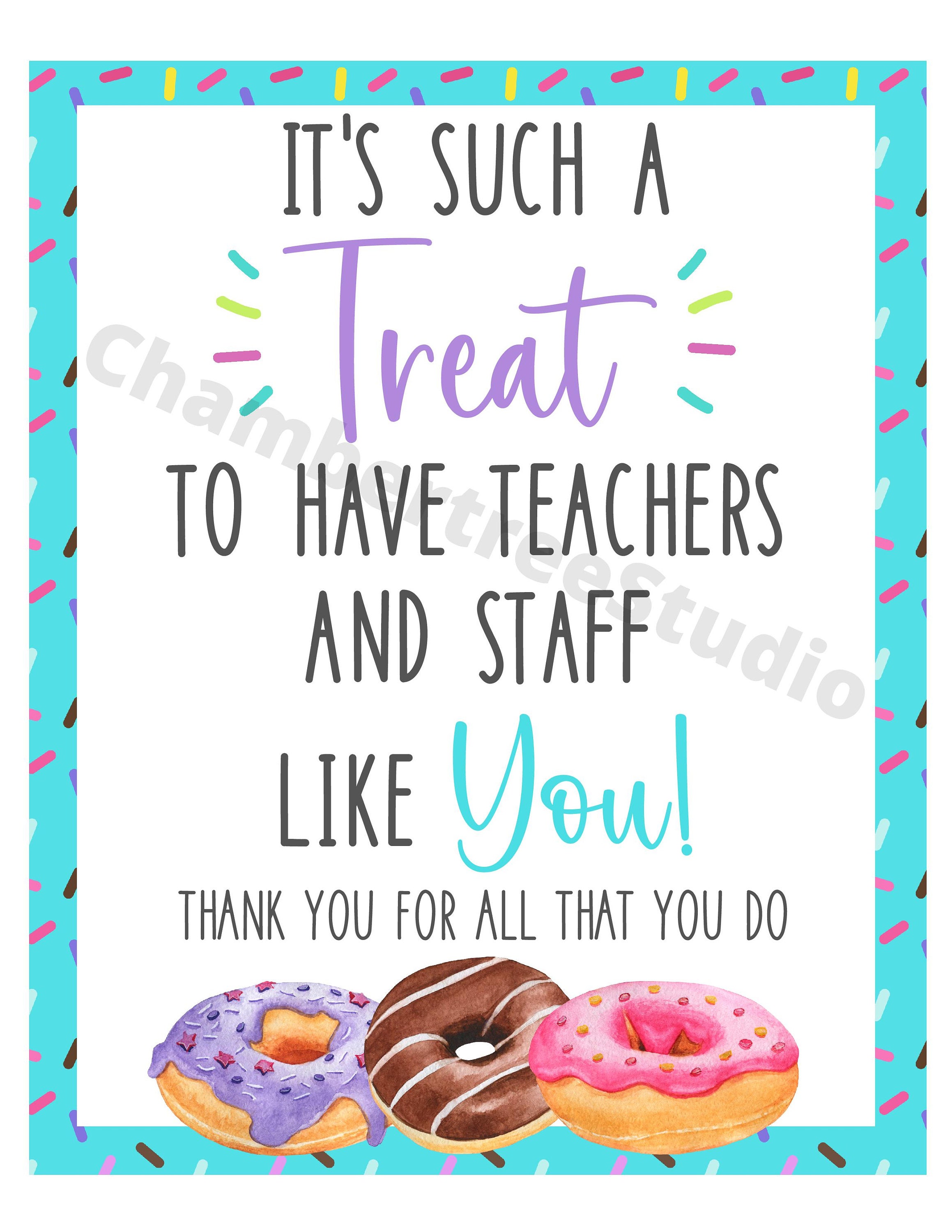 Teacher Appreciation Week Sign, Sweet Treat Sign for Teachers, Thank ...