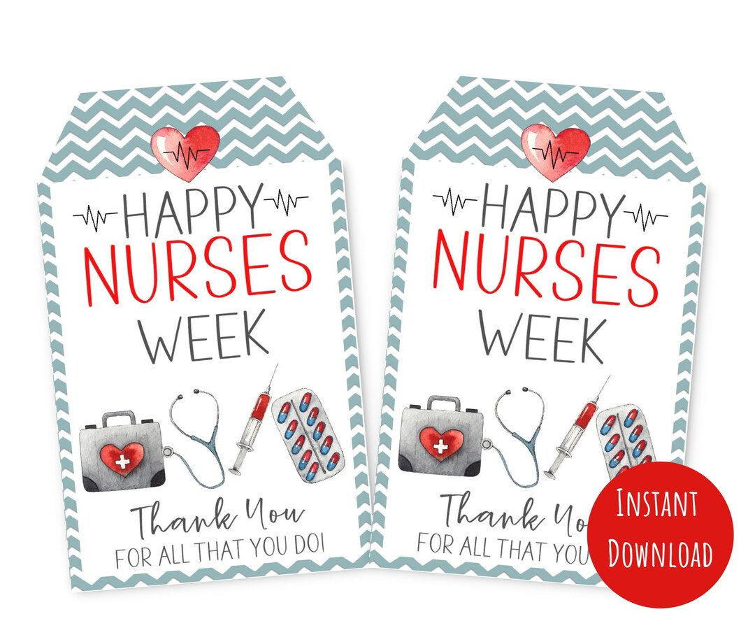 Nurses Week Appreciation Gift Tag, Thank You for All You Do, School ...