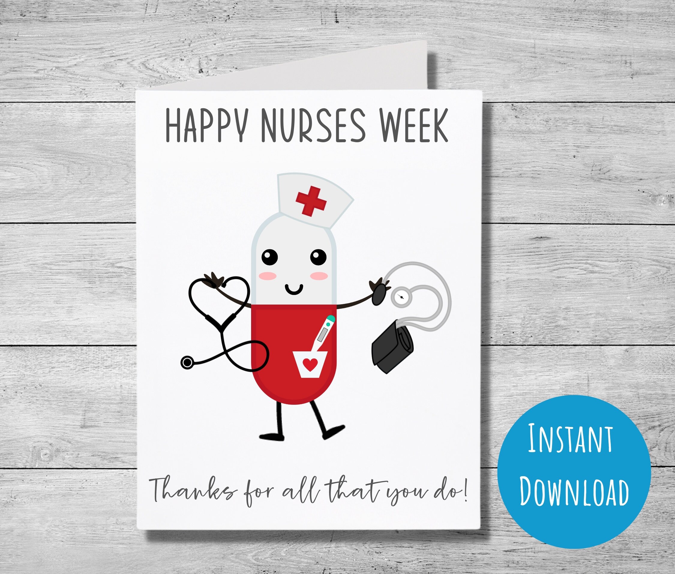 Funny Nurse Week Appreciation Card, 3 Sizes, Happy Nurses Week ...