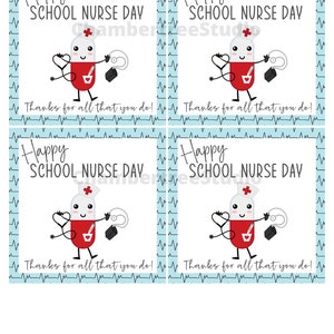 School Nurse Day Appreciation Gift Tag, Printable Thank You ...