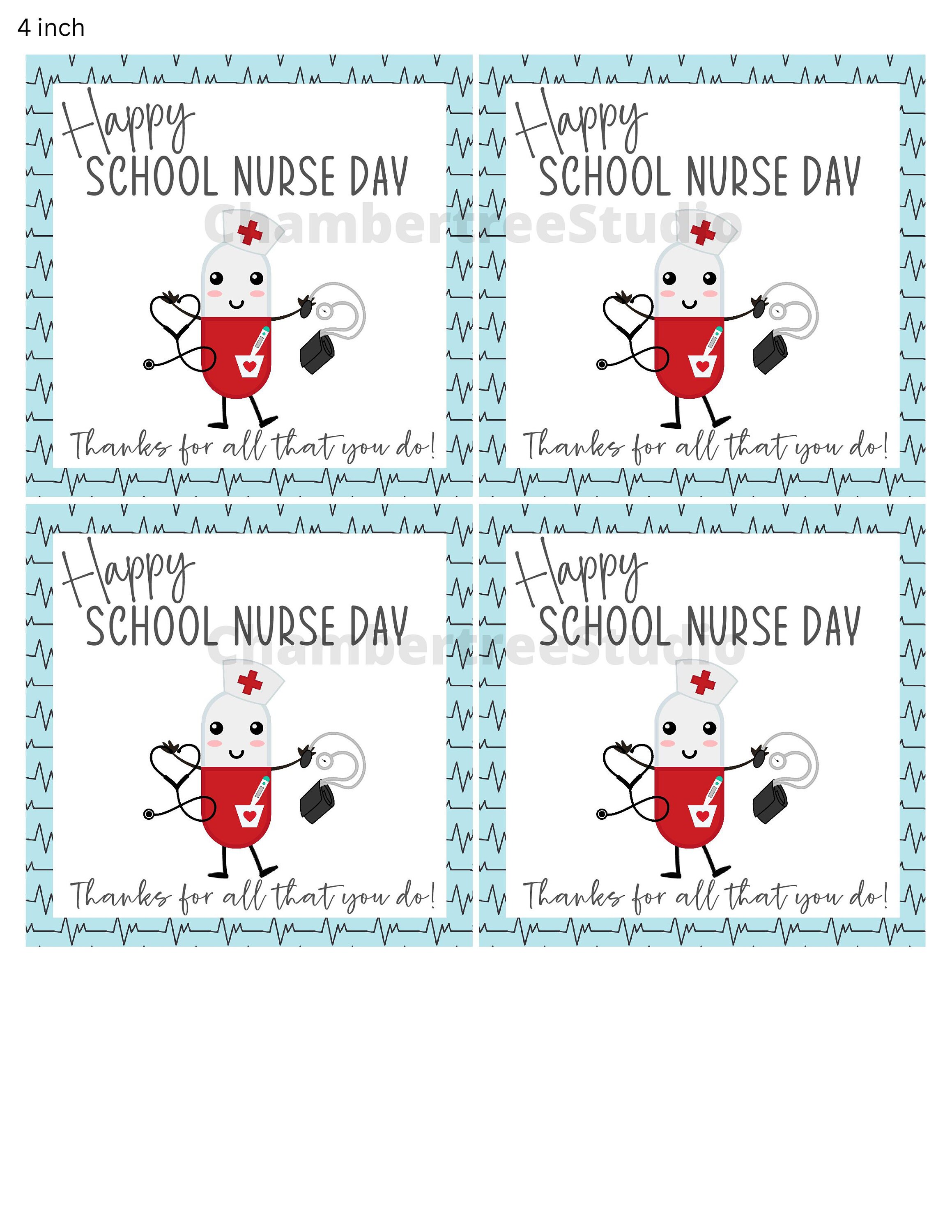 School Nurse Day Appreciation Gift Tag, Printable Thank You ...