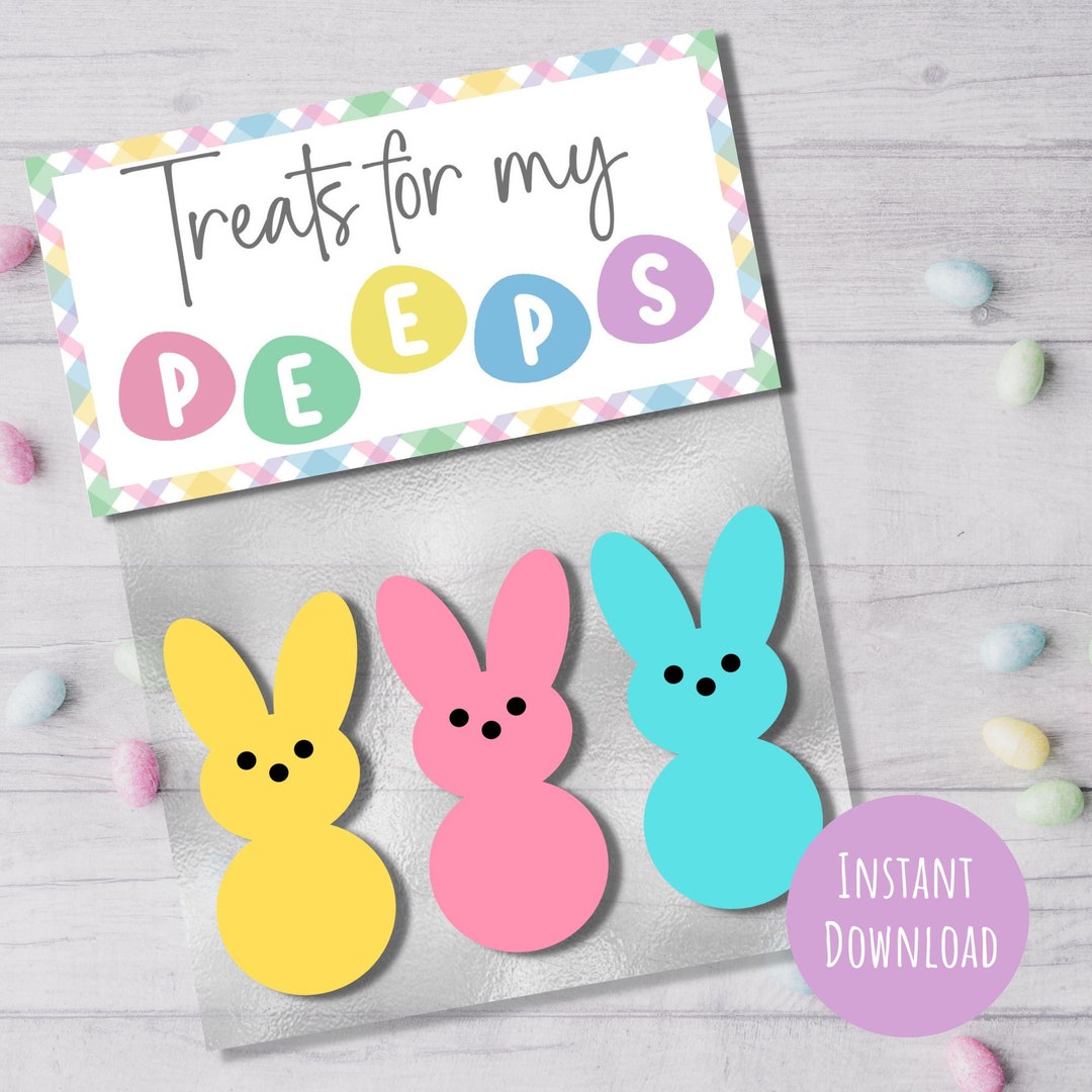 Treats for My Peeps Bag Topper, Display Card, Printable Box Front ...
