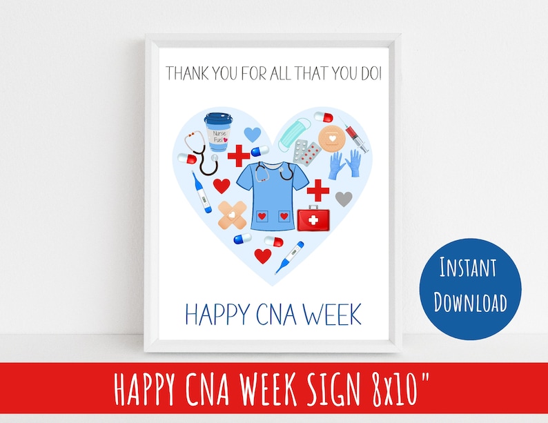 Happy CNA Week Sign, Certified Nursing Assistant Week, 8x10" Sign, CNA ...