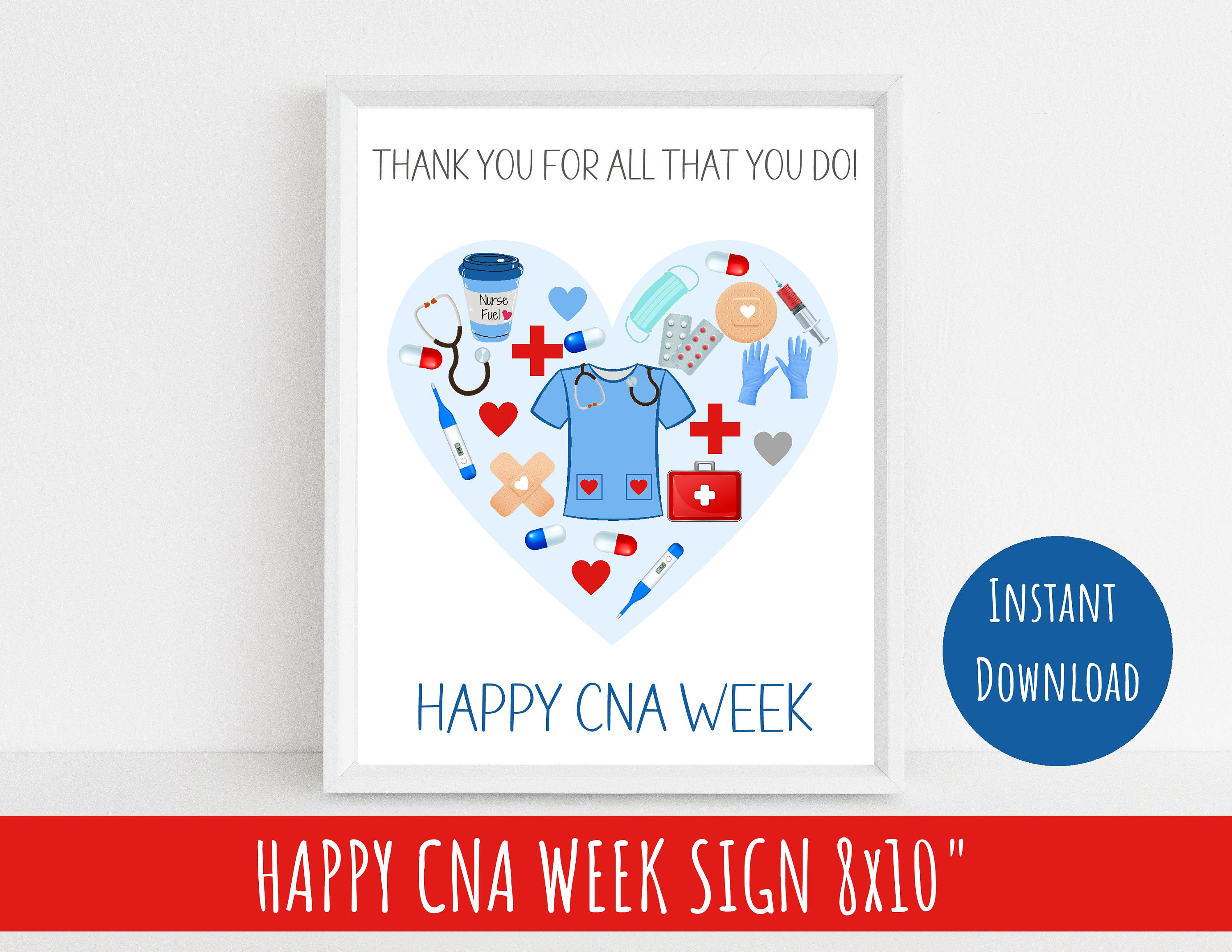 Happy CNA Week Sign, Certified Nursing Assistant Week, 8x10 Sign, CNA ...