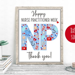 Nurse Practitioner Week Sign, Appreciation Sign for Nursing Practitioner Staff, 8x10" Sign ...