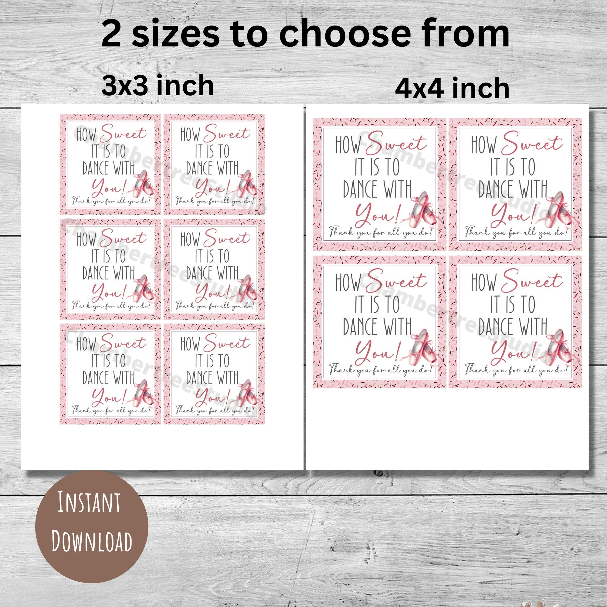 Dance Teacher Gift Tag, Teacher Appreciation Week Gift Card, Ballet ...