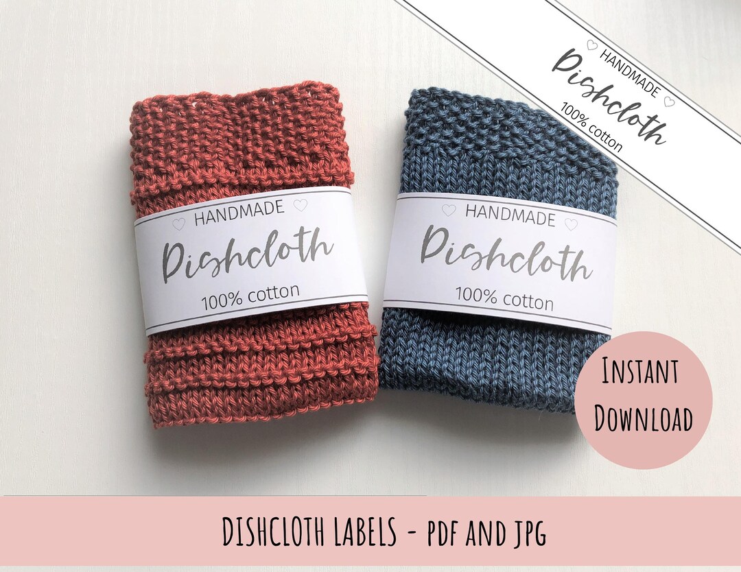 Printable Dishcloth Labels Handmade Dishcloth Wrap Instant - Etsy