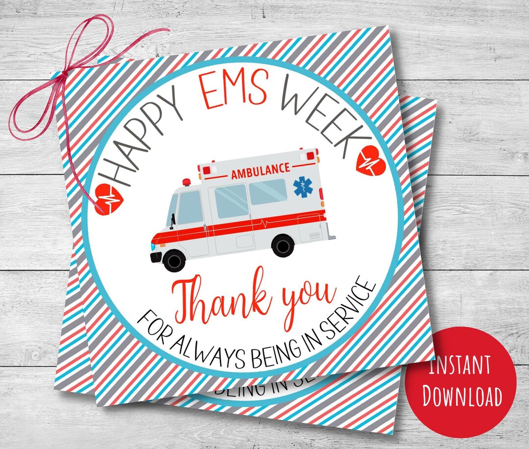 EMS Week Gift Tag Happy Emergency Medical Services Week EMT - Etsy