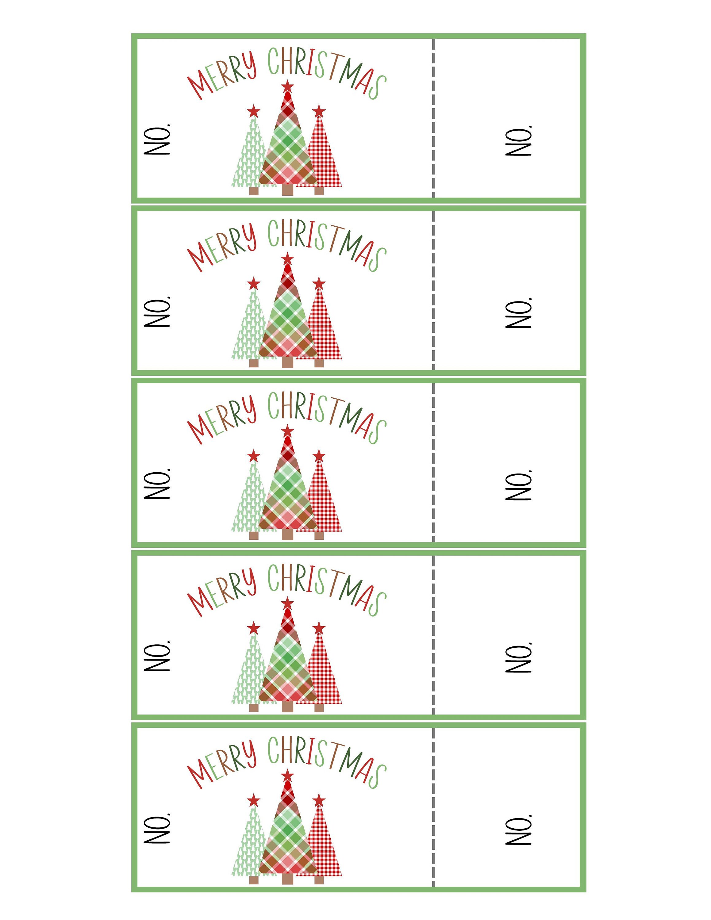 Christmas Raffle Tickets, Christmas Coupons, Charity Event, School ...