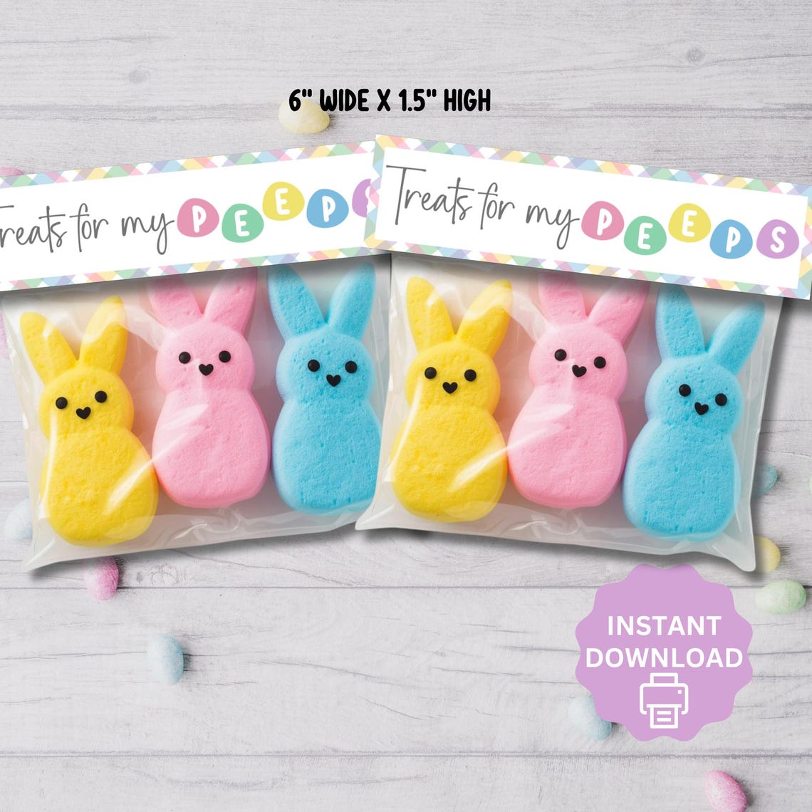 Treats for My Peeps Bag Topper | Display Card & Printable Box Front ...