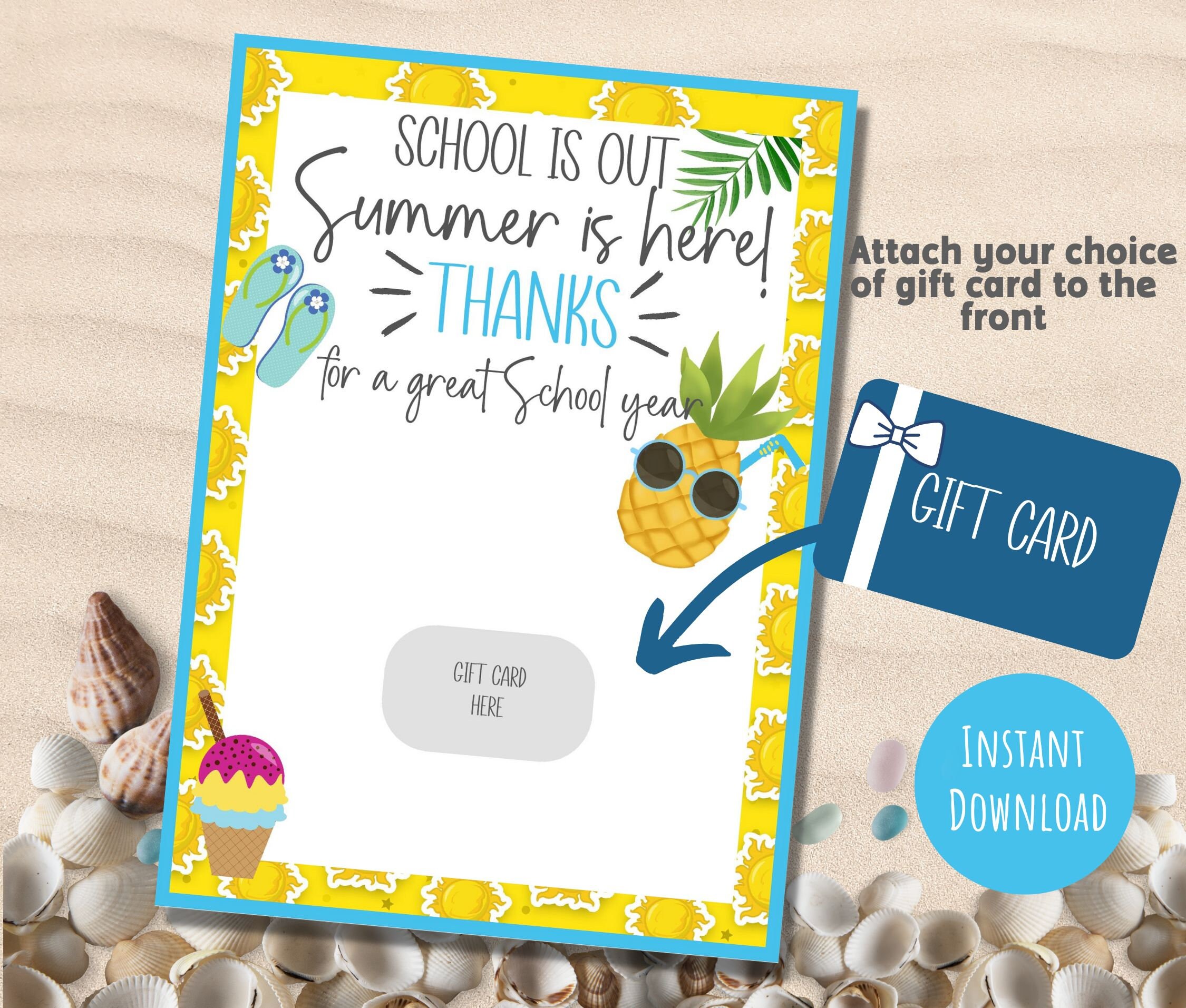 End of School Year Gift Card Holder for Teacher, Teacher Appreciation ...