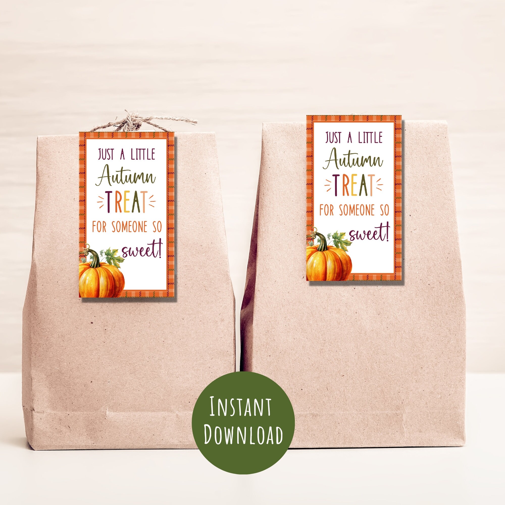 Autumn Sweet Treats Gift Tag, Two Sizes, Cookie Tag, Printable Autumn ...