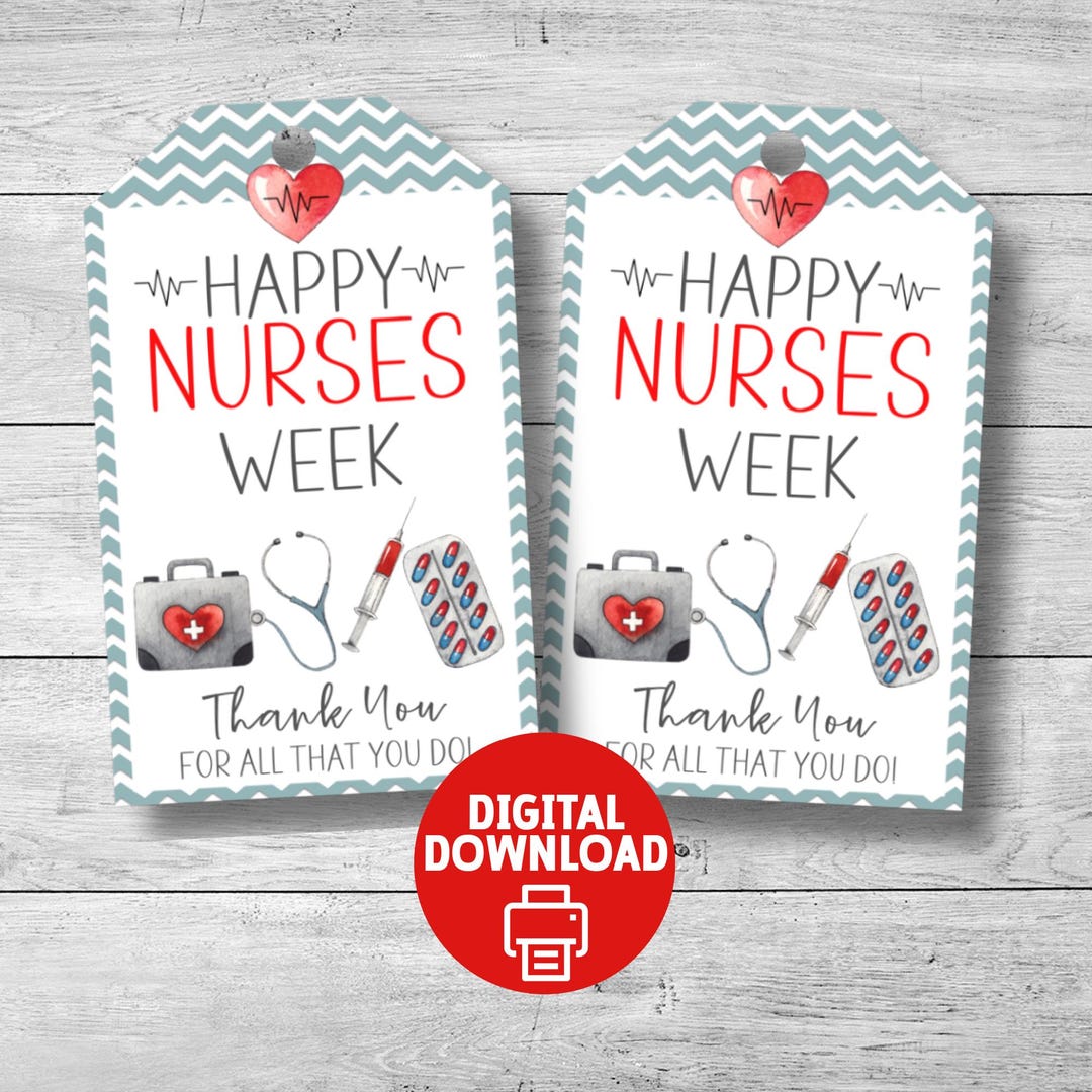 Nurses Week Appreciation Gift Tag, Thank You for All You Do, School ...