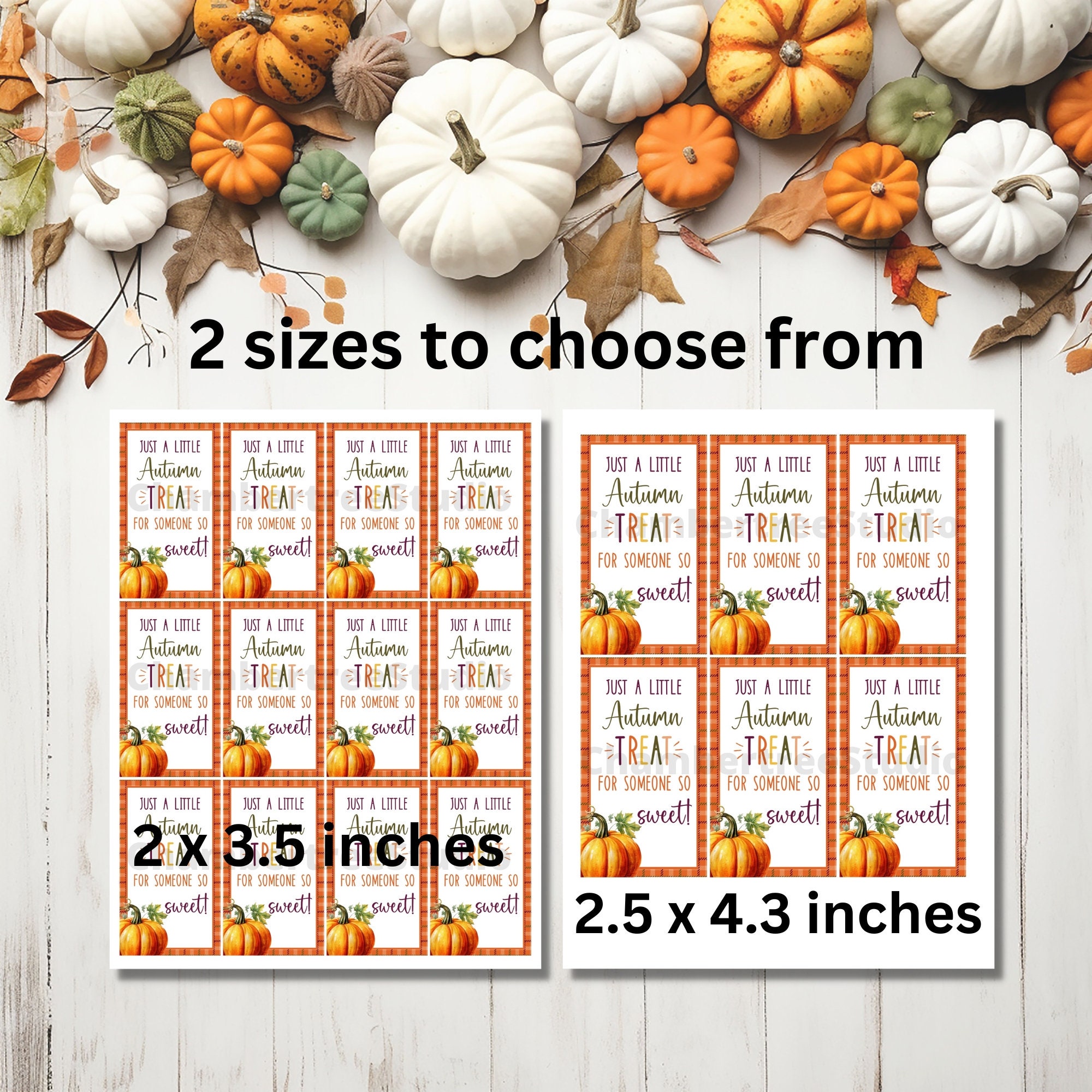 Autumn Sweet Treats Gift Tag, Two Sizes, Cookie Tag, Printable Autumn ...