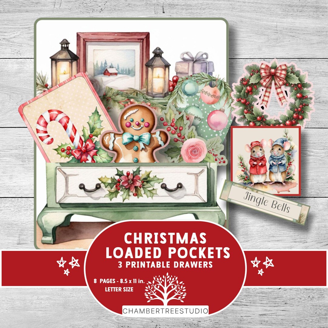 Christmas Loaded Pocket Inserts, Stuffed Drawer Pockets for Junk ...