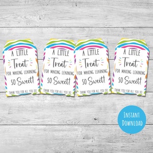 Teacher Appreciation Week Gift Tag, Sweet Thank You Treat for Teachers ...