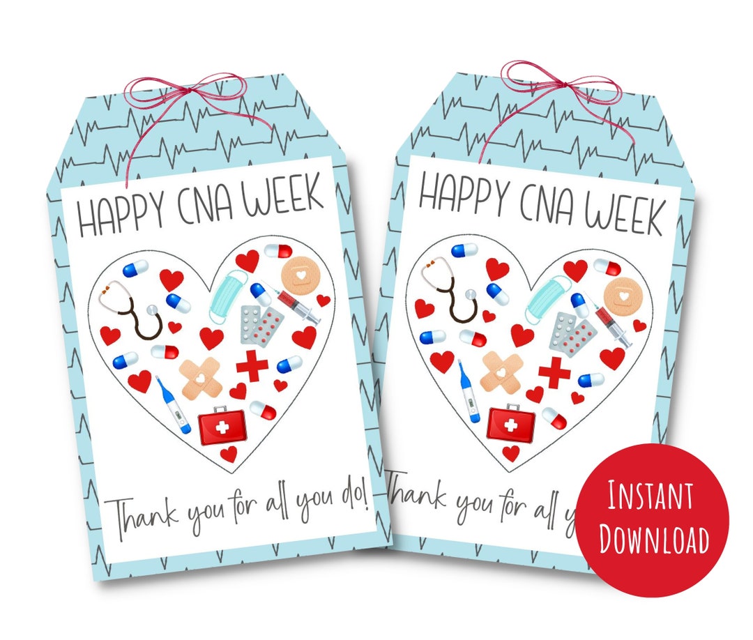 CNA Week Appreciation Gift Tag, Happy CNA Week, Certified Nursing ...