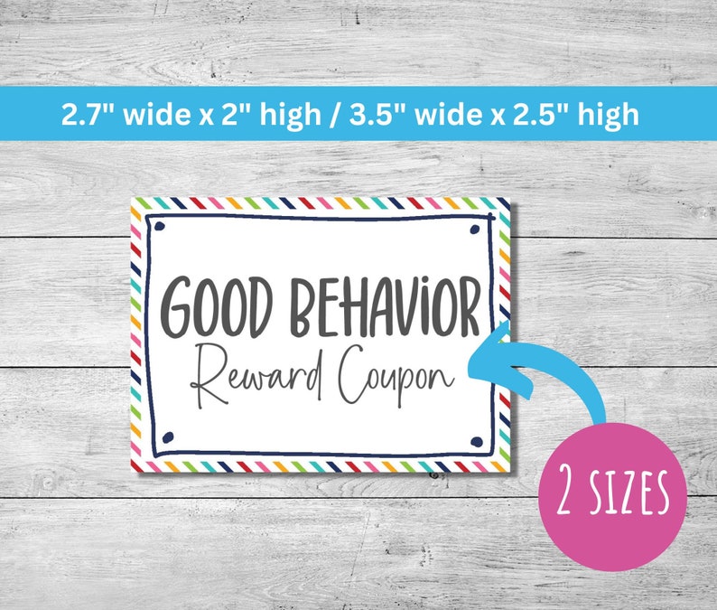 Good Behavior Reward Coupons, Kids Classroom Incentive System ...
