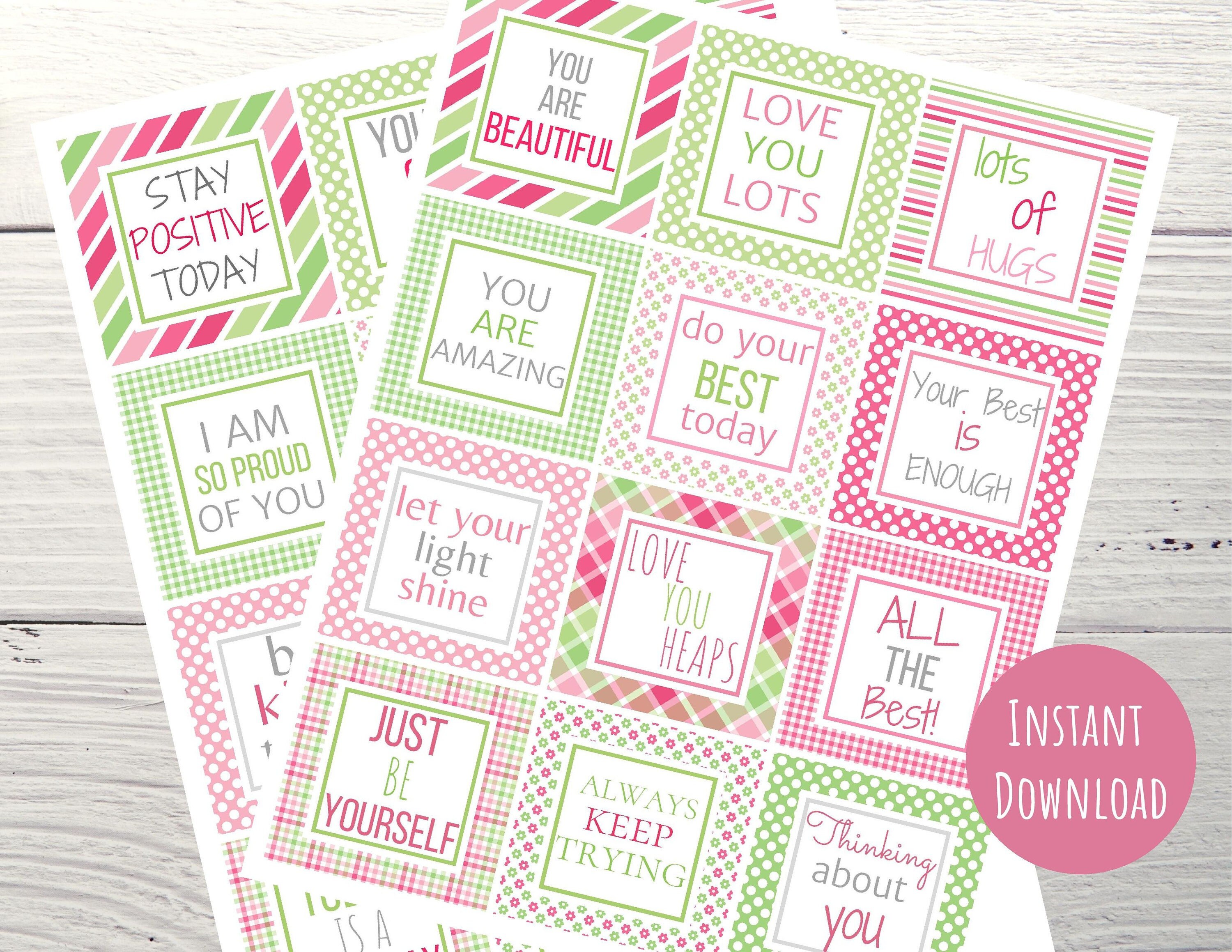 Printable Lunchbox Notes, Kids Lunch Box Notes, 36 Encouraging Notes ...