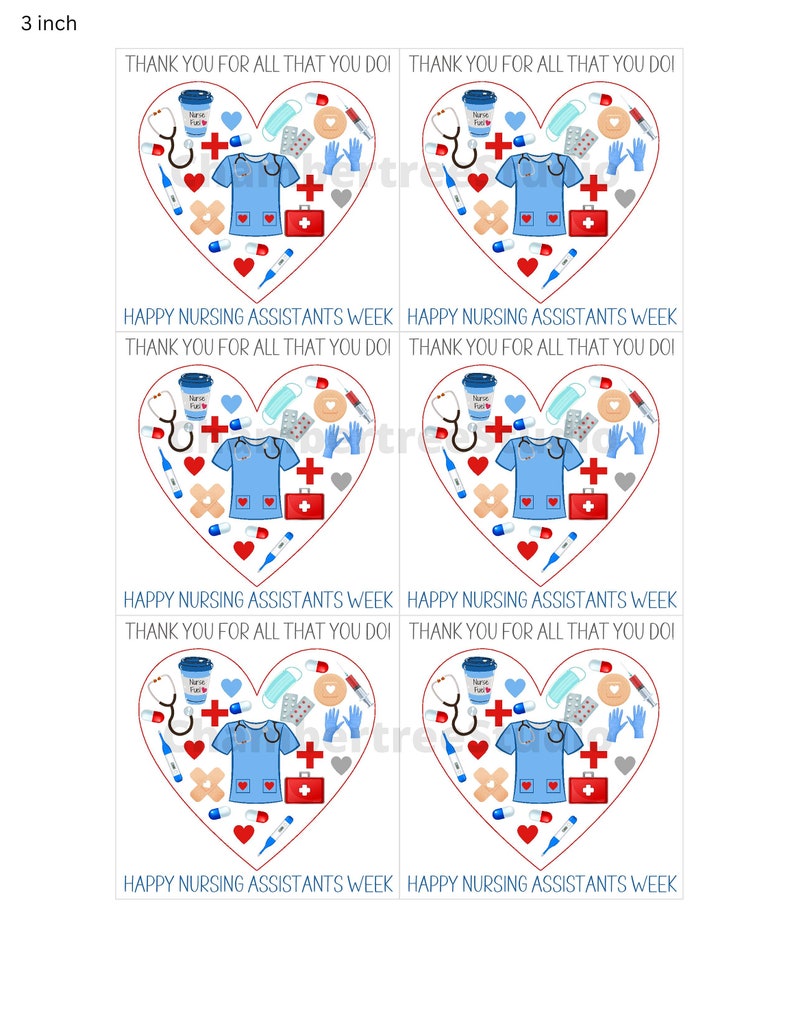 CNA Week Appreciation Gift Tag, 3 and 4 Tags, Happy CNA Week, Certified ...