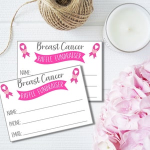Breast Cancer Raffle Fundraiser Tickets, Pink Ribbon, Enter to Win ...