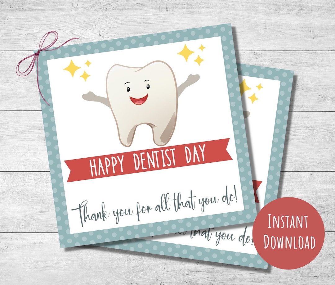National Dentist Day Gift Tag, Dentists Appreciation Tags, 3" 3.5" & 4 ...