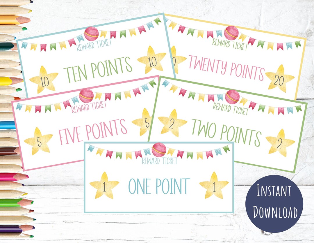 Kids Reward Coupons Positive Behavior Points Kids Reward - Etsy