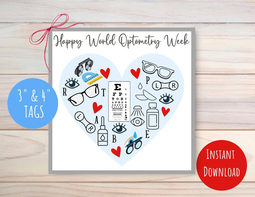 World Optometry Week Gift Tag, Eye Sight Health Care Gift Tag ...