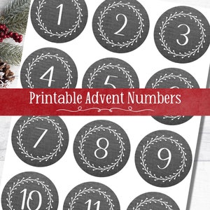 Advent Calendar Numbers, 2 Circles, DIY Advent Calendar Kit, Printable ...