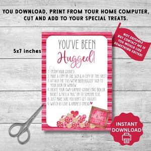 Valentine's Day You've Been Hugged Game, Valentine's Day Printable ...