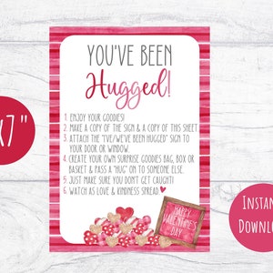 You've Been Hugged, Valentine's Day Game, Valentine's Day Printable ...