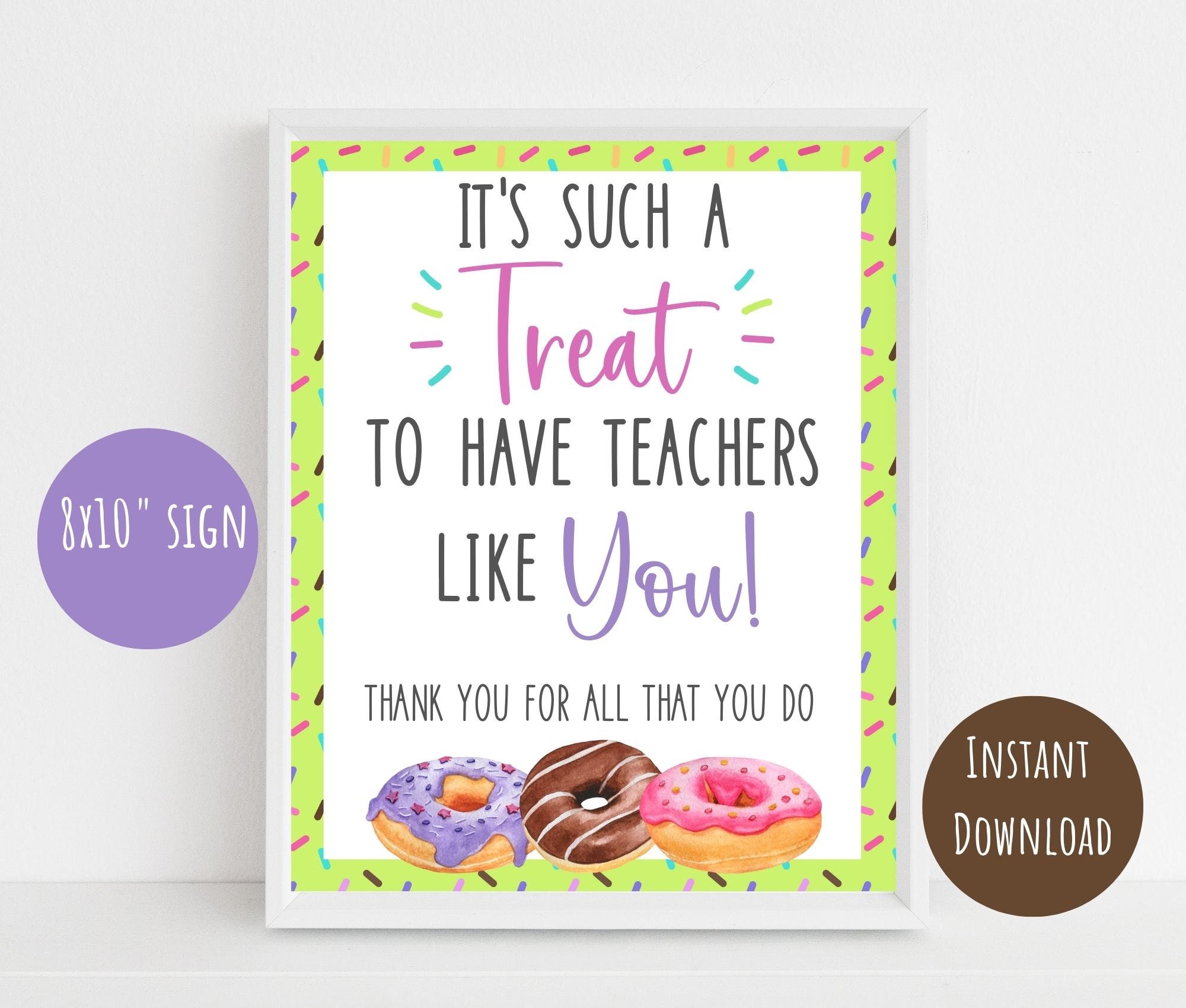 Teacher Appreciation Week Sign, Sweet Treat Sign for Teachers, Thank ...