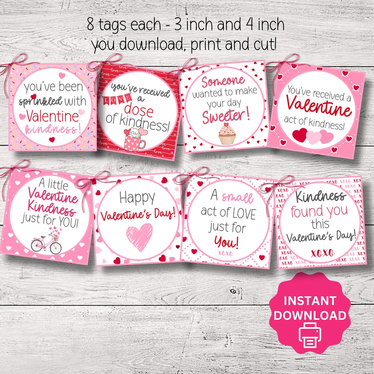Valentine’s Day Random Acts of Kindness Tags | Spread Love Gift Tags ...