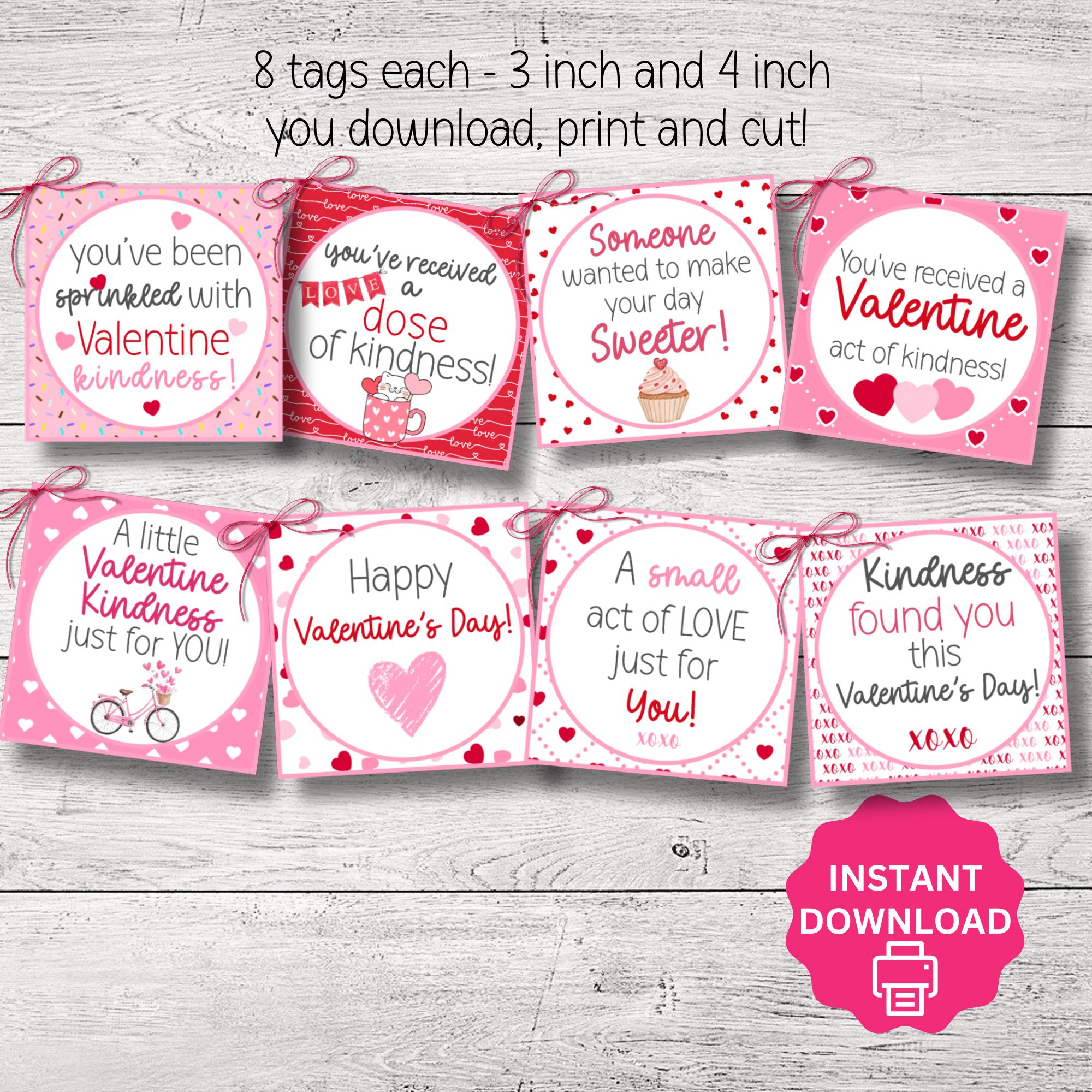 Valentine’s Day Random Acts of Kindness Tags | Spread Love Gift Tags ...