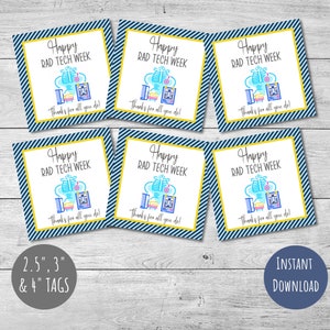 Rad Tech Week Gift Tag, Radiology Technician, Appreciation Tags, 2.5 ...