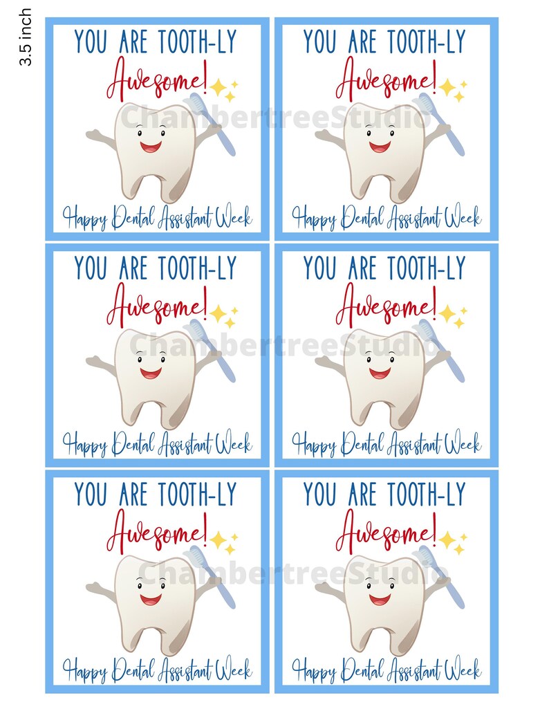 Dental Assistant Week Appreciation Gift Tag, 3.5 & 4 Tags, Gift for ...