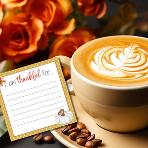Thanksgiving Gratitude Cards, Printable I Am Thankful for Notes, 4x4 ...