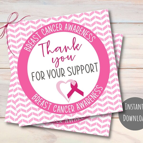 Breast Cancer Thank You Fundraiser Stickers - Etsy