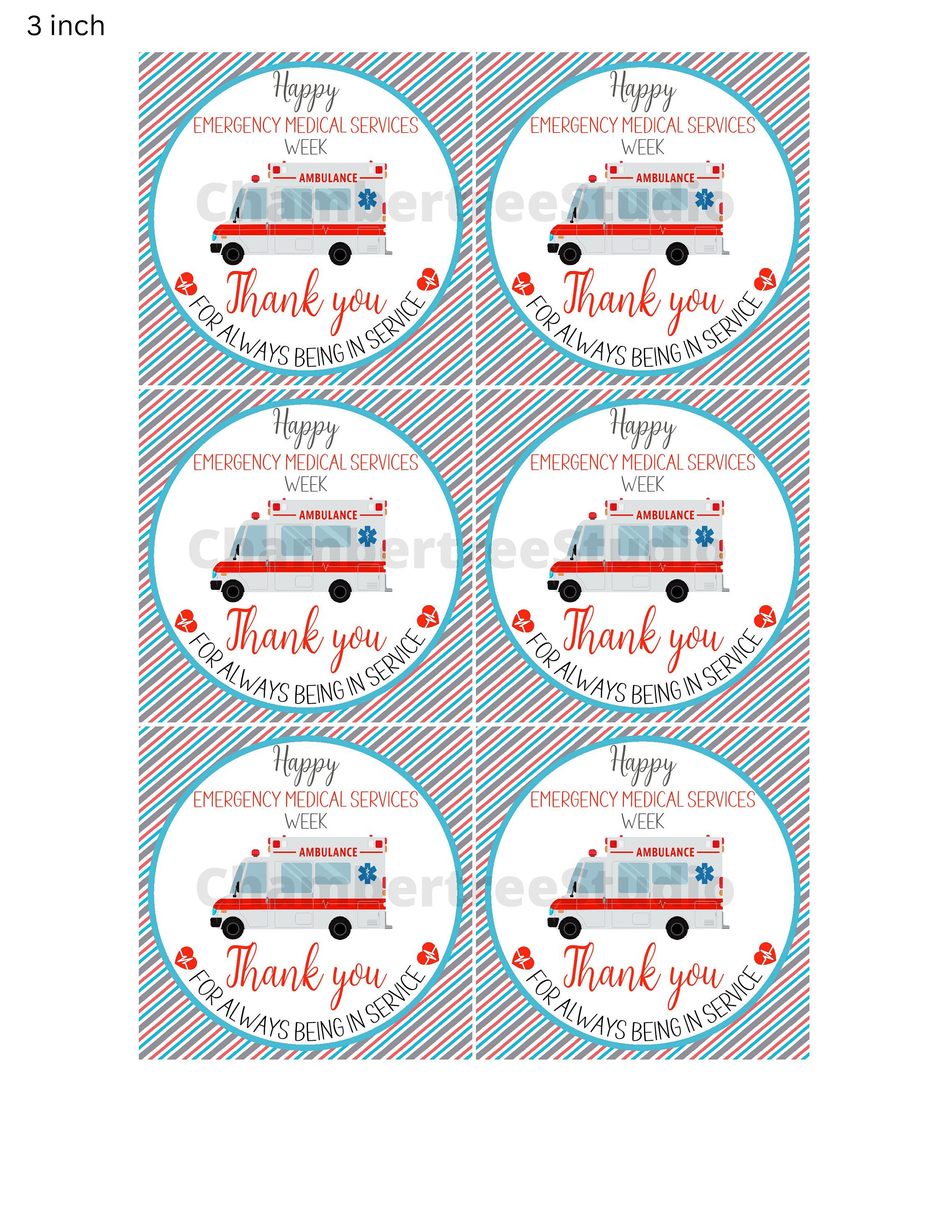 EMS Week Gift Tag, Happy Emergency Medical Services Week, EMT ...