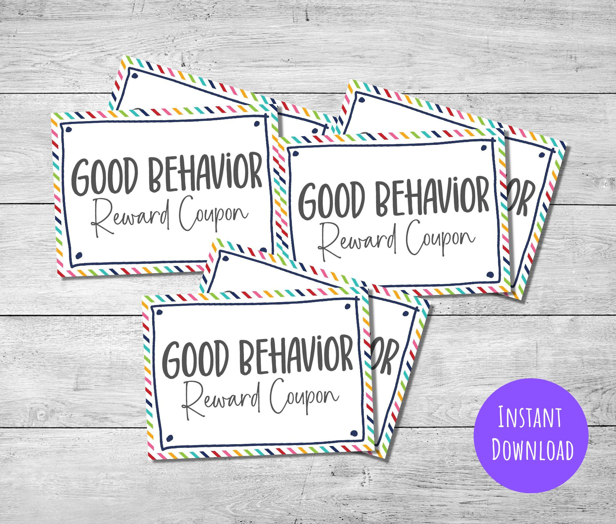 Kids Good Behavior Reward Coupons, Classroom Incentive System ...