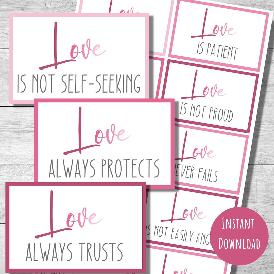 Valentine's Day Love Notes, Printable Christian Love Cards, 2 X 3 Cards ...