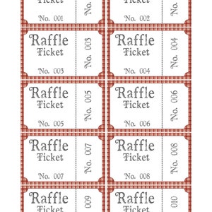 Autumn Fall Raffle Tickets, 2.1 X 3.4, Printable School Fundraiser ...