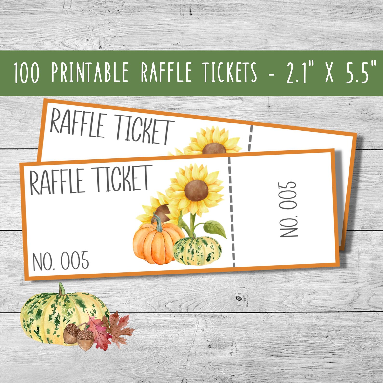 Fall Raffle Tickets: Thanksgiving Fundraising, Charity Event (printable ...