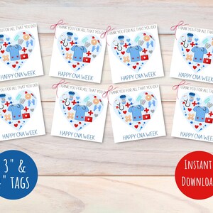 CNA Appreciation Gift Tag, 3" and 4" Tags, Happy CNA Week, Certified ...