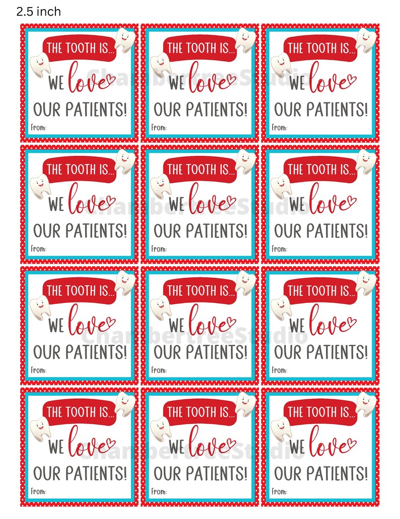 Dental Appreciation Tags for Patients, 2.5", 3" and 3.5"tags, Patient ...